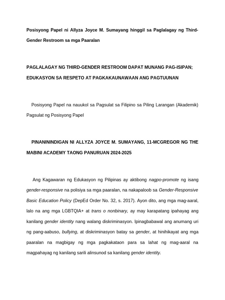 Position Paper | PDF