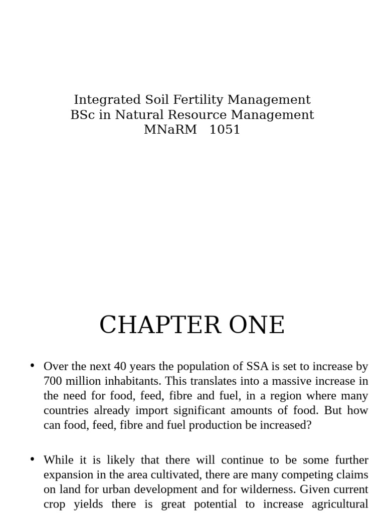 Yared Intg Soil Fertility Manegement (Autosaved) | PDF | Plant Nutrition | Soil