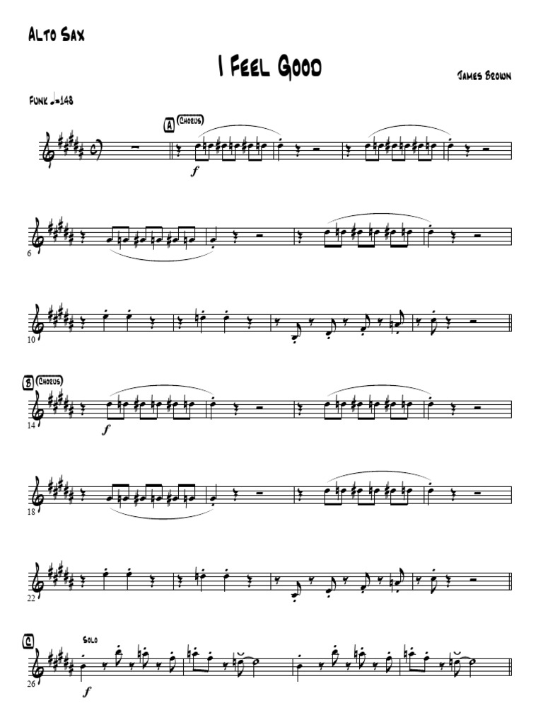 I Feel Good - Alto Sax | PDF