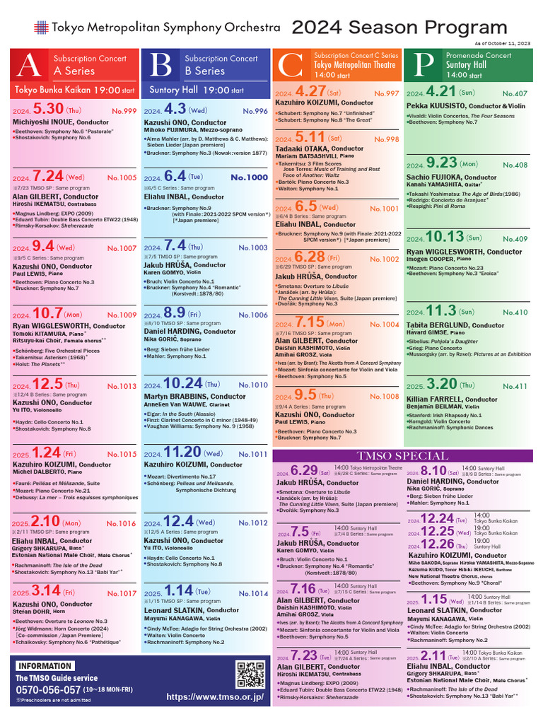 TMSO 2024 Concert Season Schedule | PDF | Concerto | Symphony