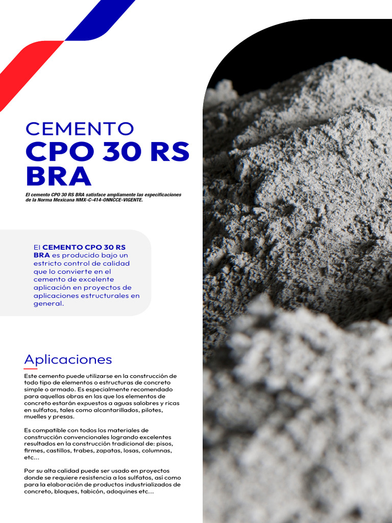 CEMEX - FICHA 17 CPO 30 RS BRA Cam Paths | PDF | Cemento | Hormigón