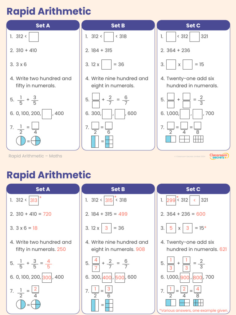 Rapid Arithmetic Practice Sets | PDF