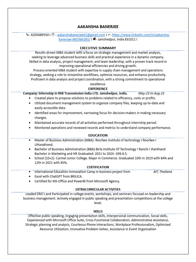 Aakansha Resume | PDF | Business Economics | Business