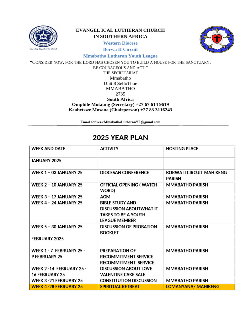 Evangelical Lutheran Church Year Plan 25 | PDF | Western Christianity ...