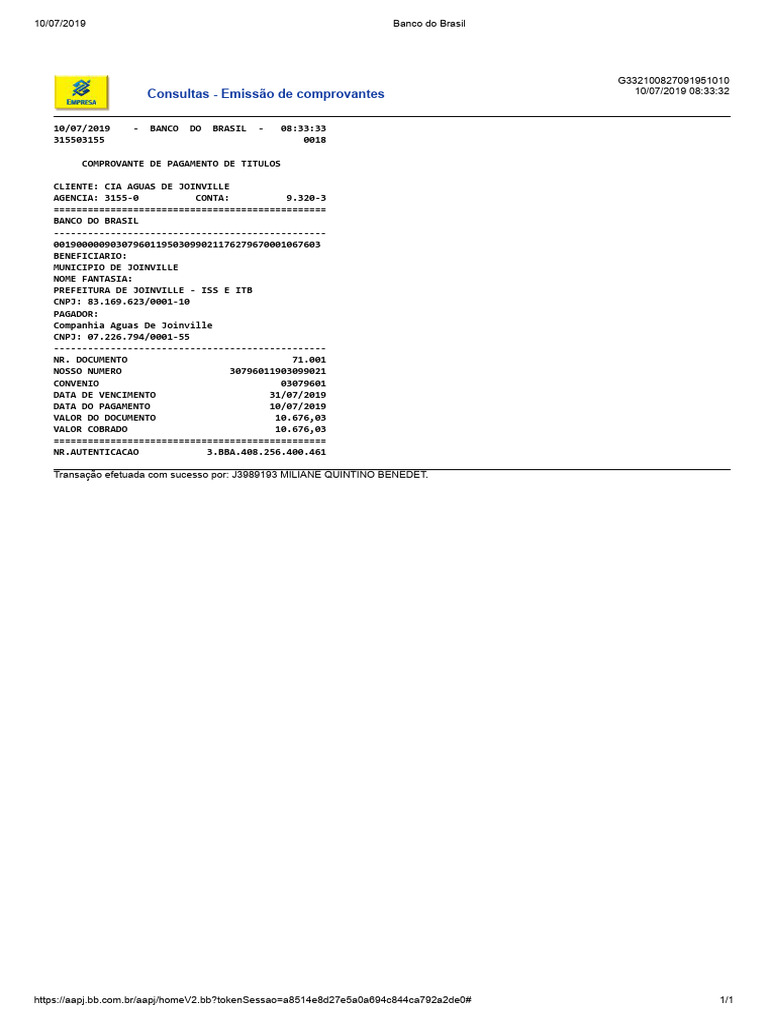 Comprovante de Pagamento | PDF