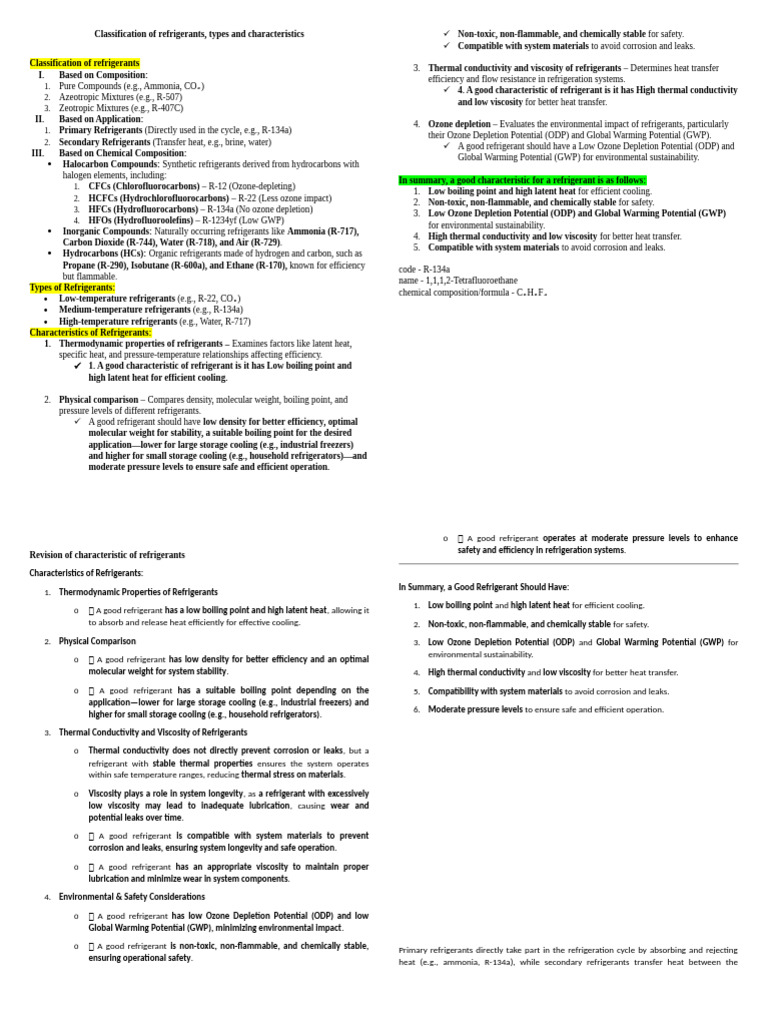 Assignment 2 - Classification of Refrigerants | PDF | Chlorofluorocarbon | Engineering ...