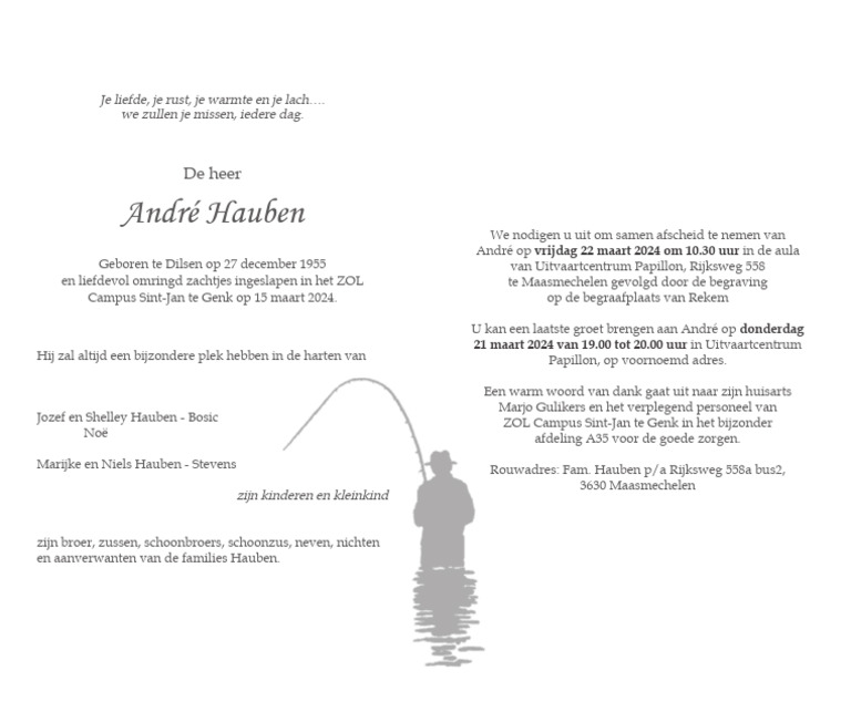 Rouwkaart de Heer Hauben Digitaal | PDF