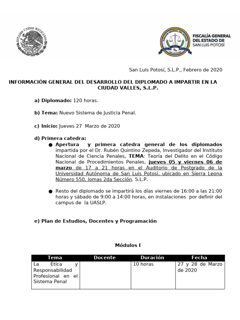 Informacion Diplomado Valles | PDF