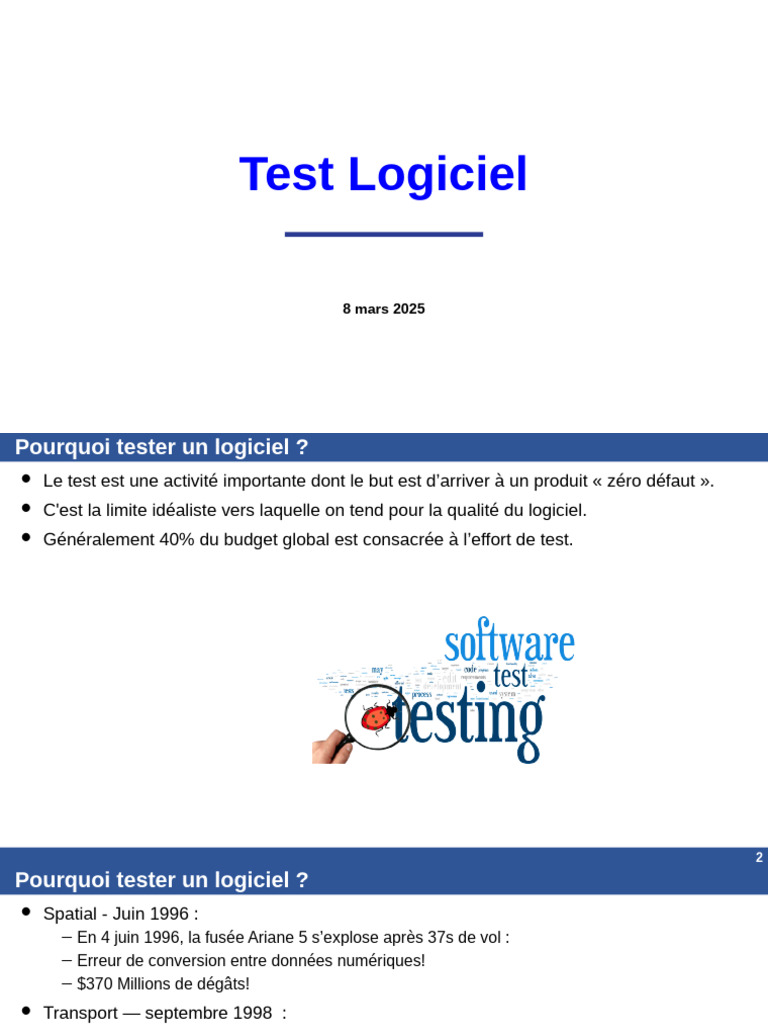 Importance des Tests Logiciels en 2025 | PDF | Test de logiciel ...