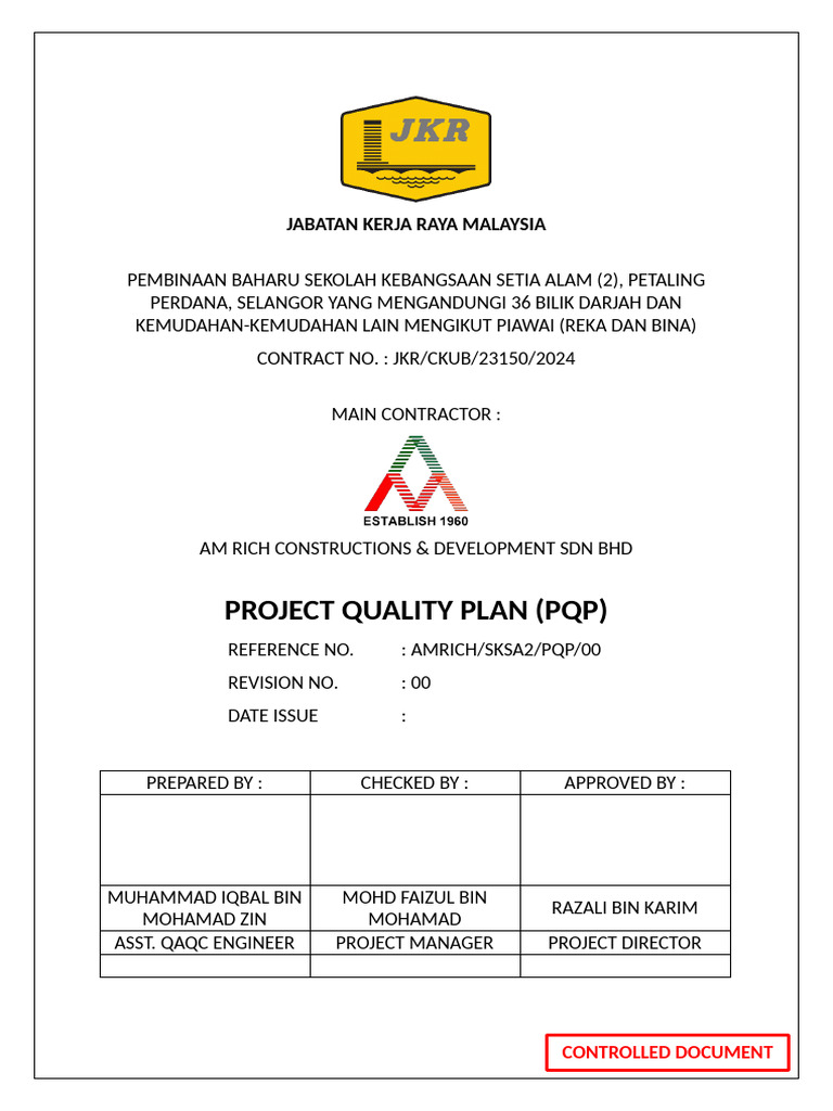 1) PQP - Cover & Signature | PDF