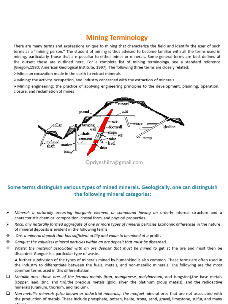 Mining terminology | PDF | Mining | Ore