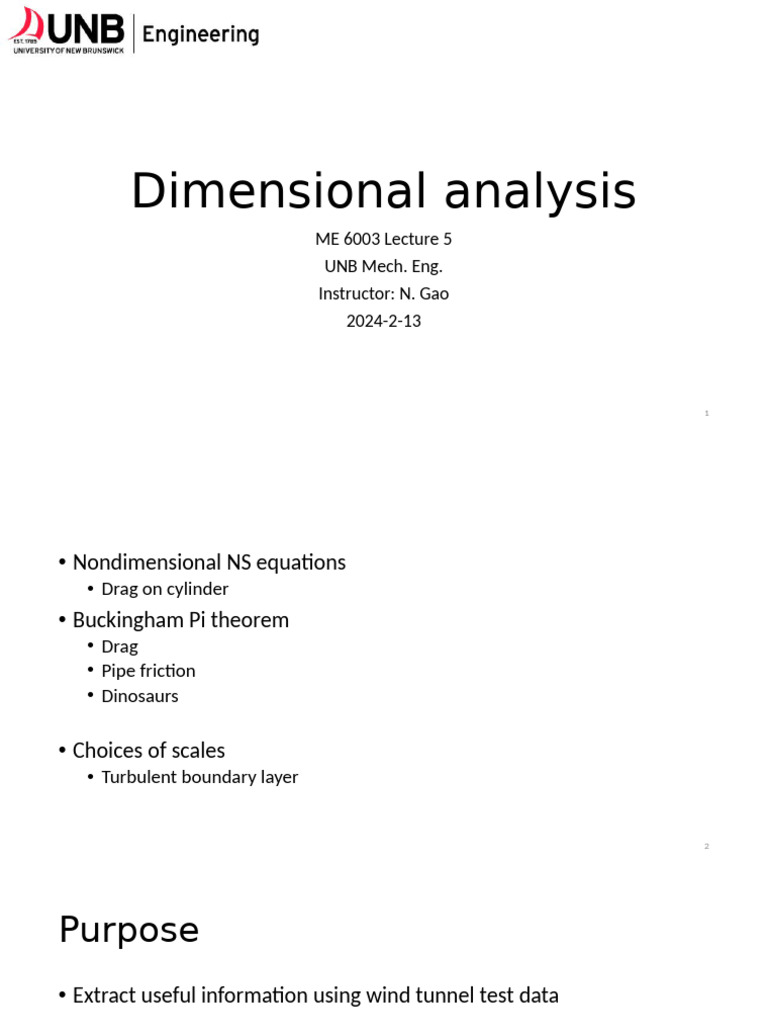 ME6003Lec5dimensinal Analysis | PDF