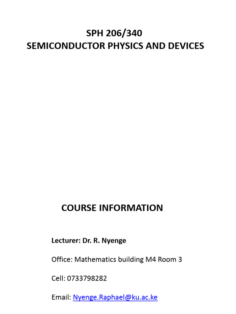 Semiconductor Physics Course Overview | PDF | Operational Amplifier | Amplifier