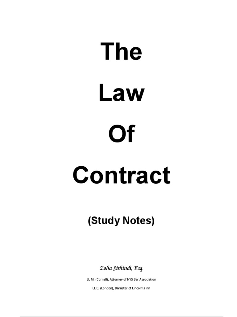 Contract Law | PDF | Contractual Term | Law Of Agency