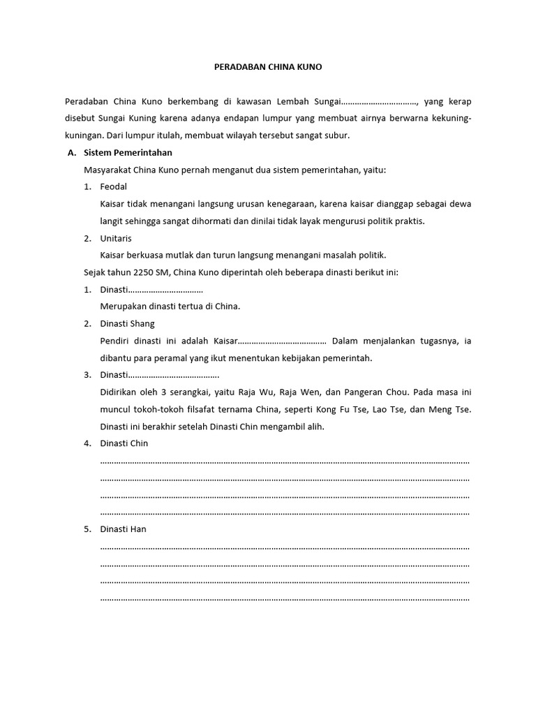 Peradaban China Kuno | PDF
