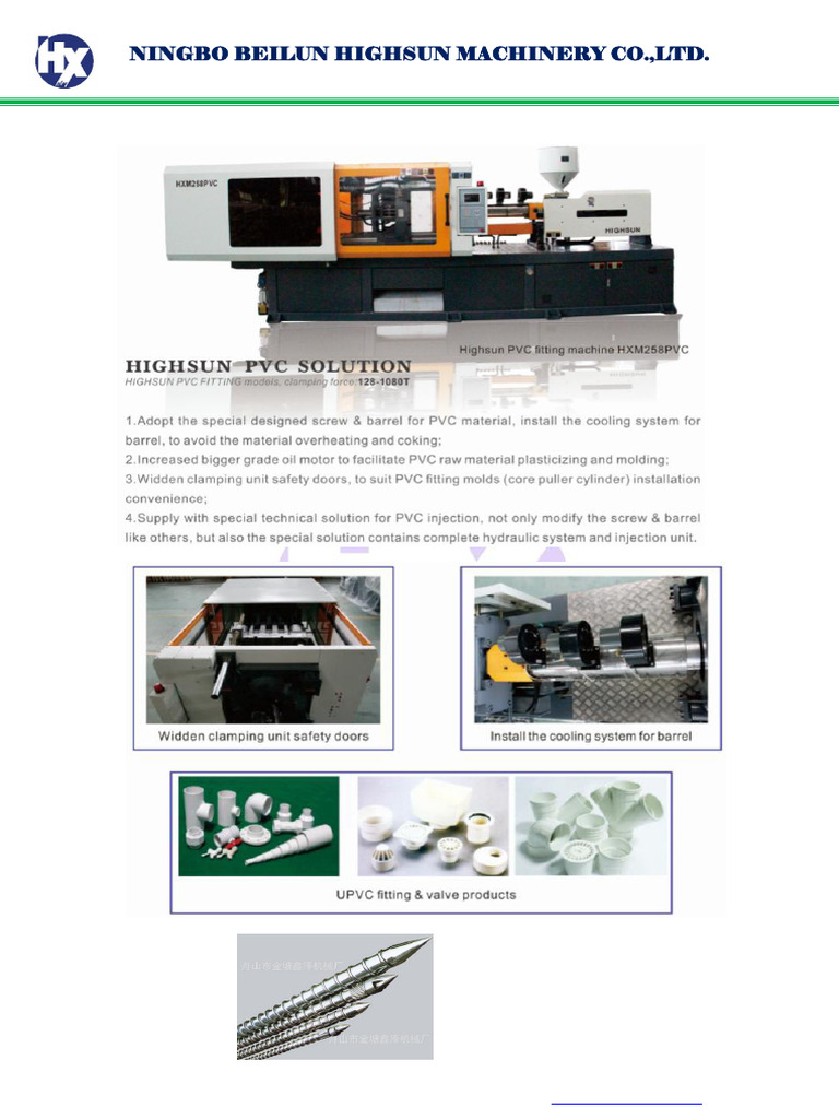 Highsun PVC Injection Molding Solutions | PDF | Mechanical Engineering