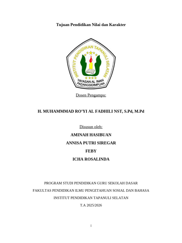 Tujuan Pendidikan Nilai Dan Karakter | PDF