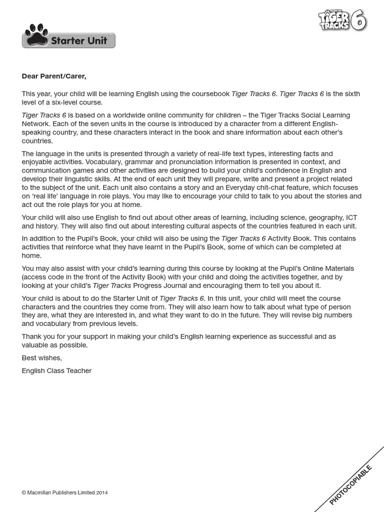 t6_u0letter_eng | PDF | English Language | Learning