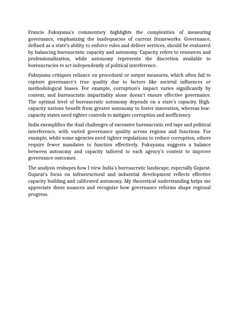Evaluating Governance: Capacity vs. Autonomy | PDF