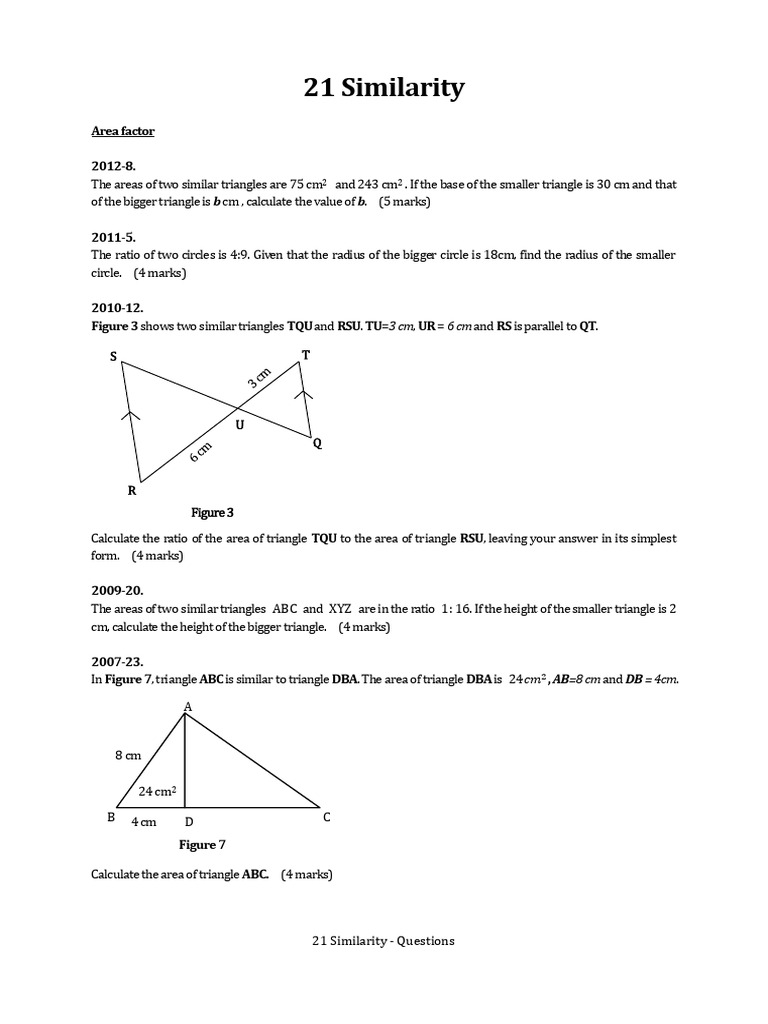 Msce Math i 21 Similarity | PDF