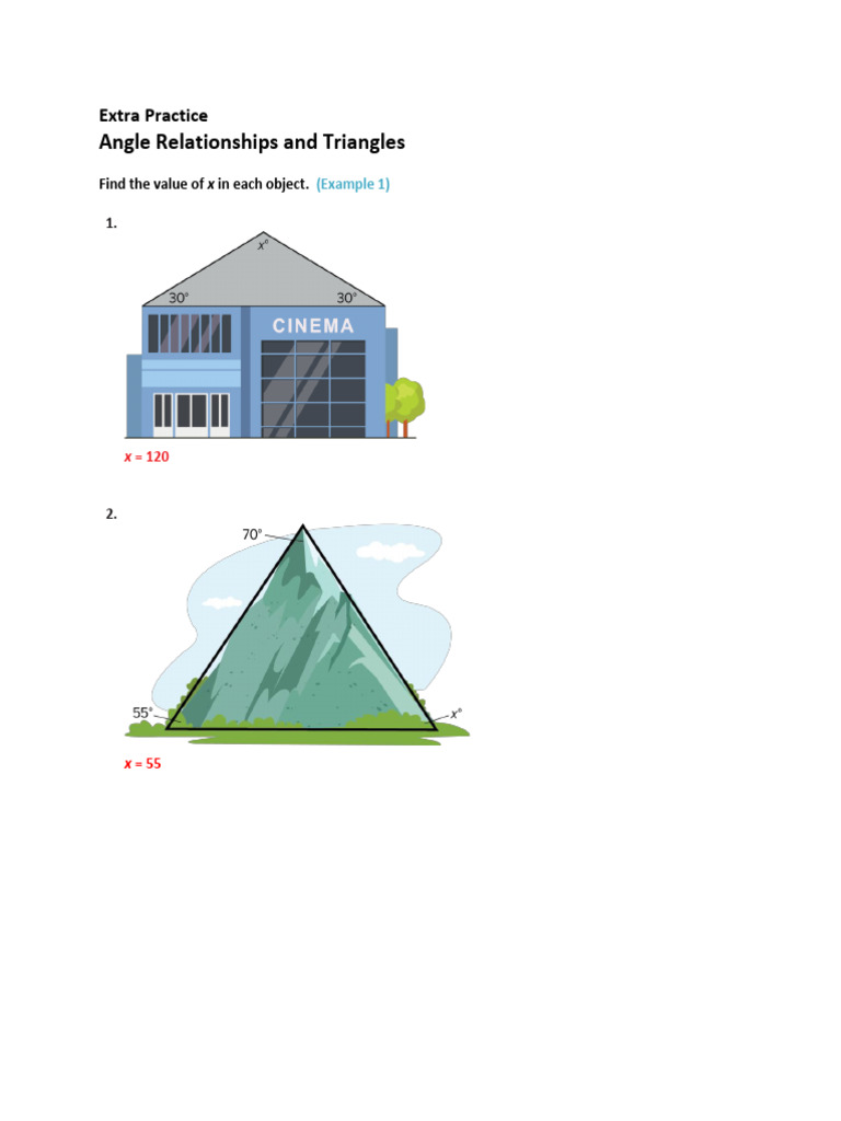 Angle Relationships Practice Worksheet | PDF | Angle | Triangle