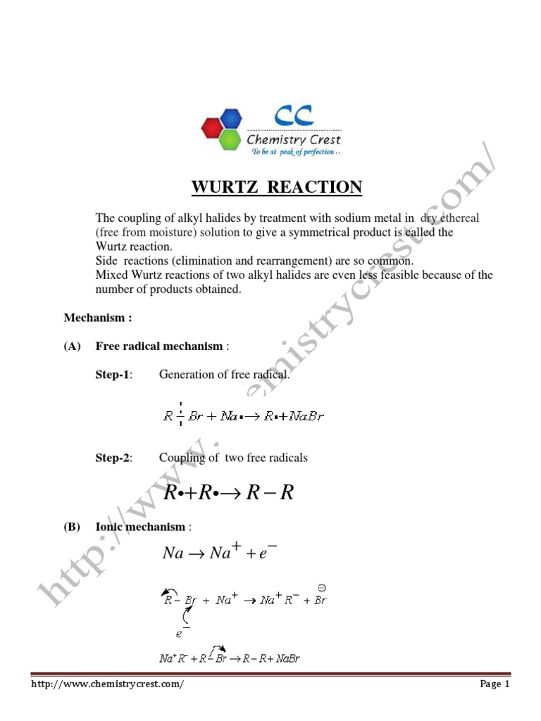 Wurtz Reaction | PDF