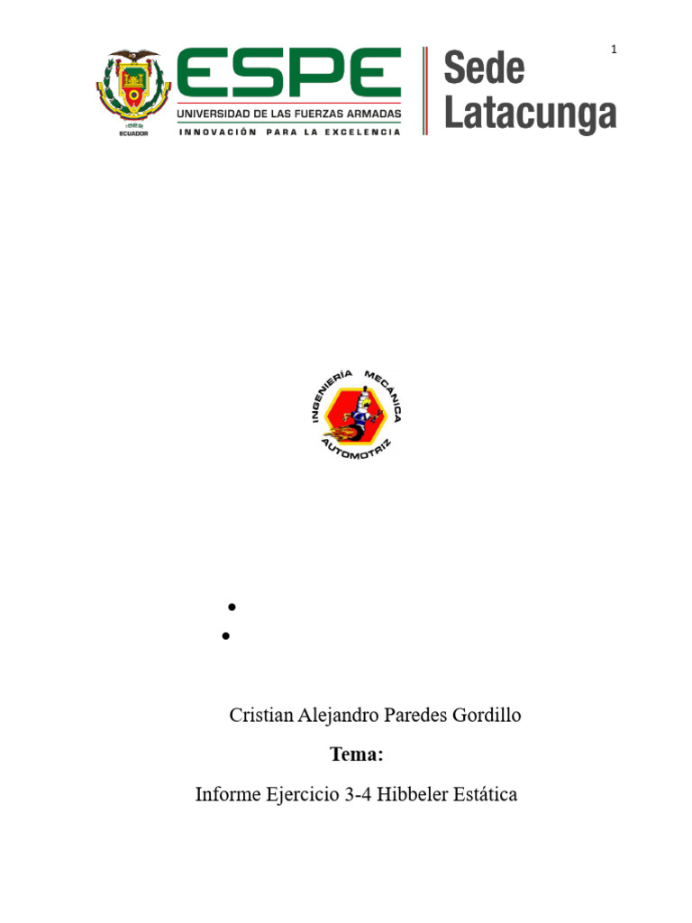 Informe Estatica | PDF | Fuerza | Mecánica