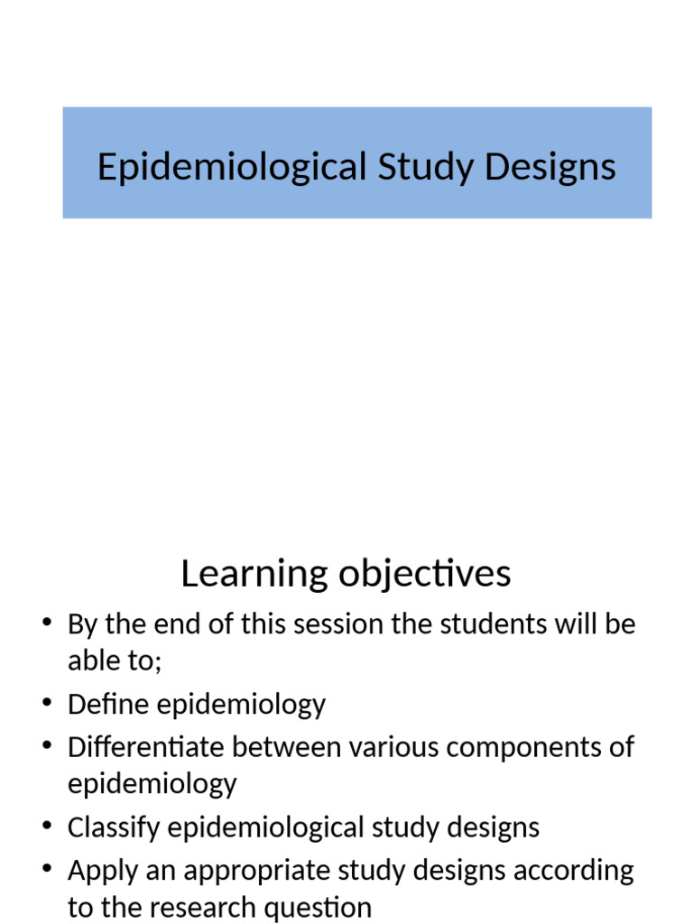 STUDY DESIGN | PDF | Epidemiology | Cohort Study
