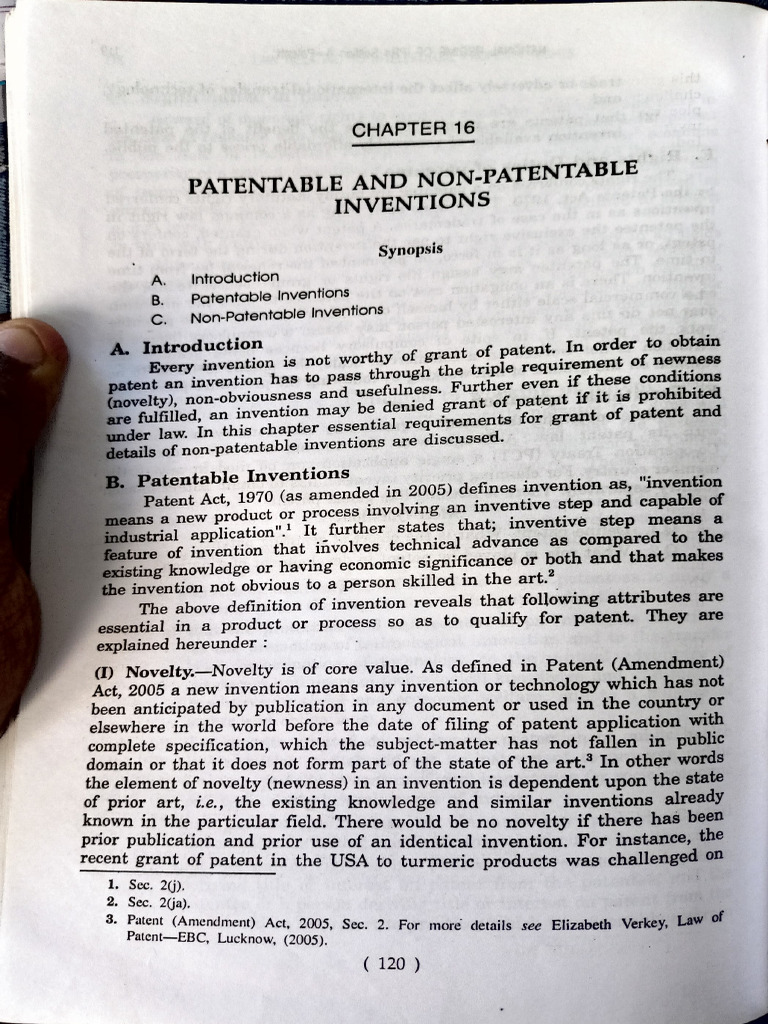 patentable and non patentable | PDF | Novelty (Patent) | Patent