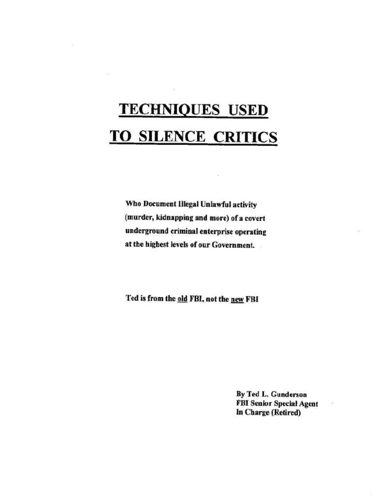 Techniques Used To Silence Critics | PDF