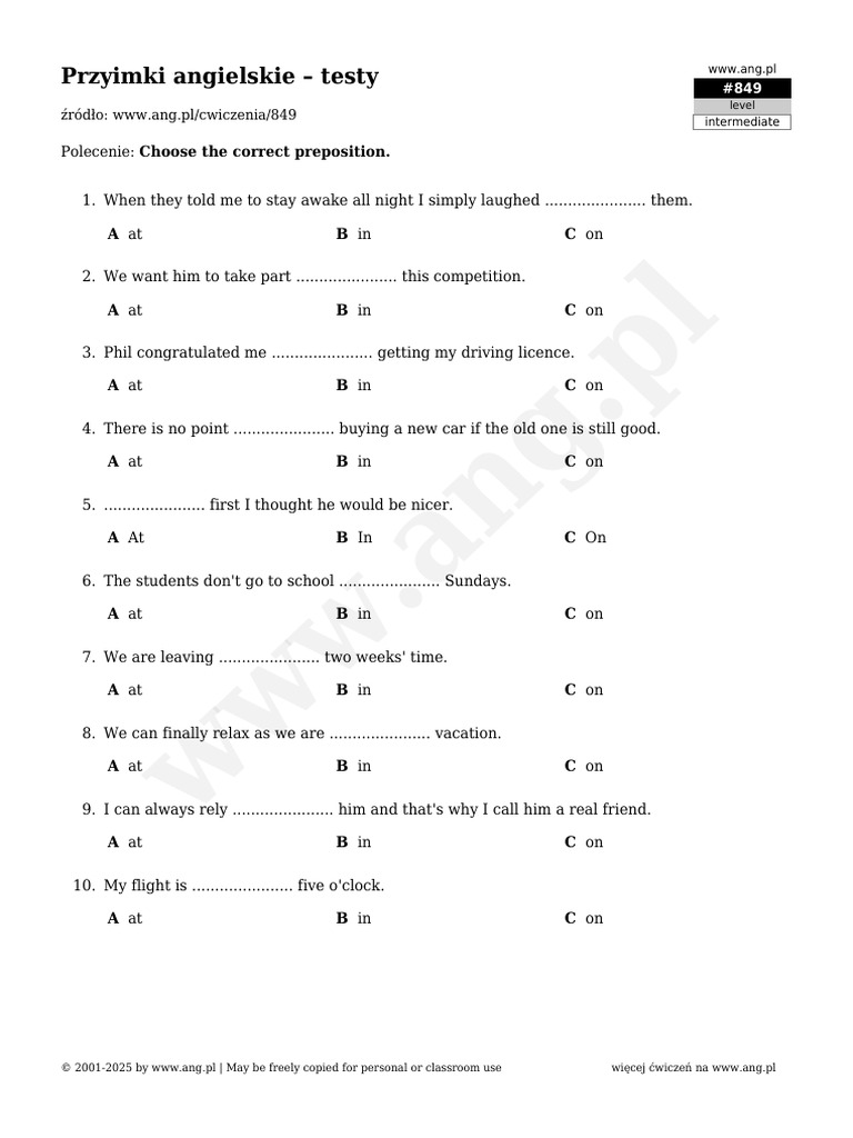 WWW - Ang.pl Exercise 00849 | PDF