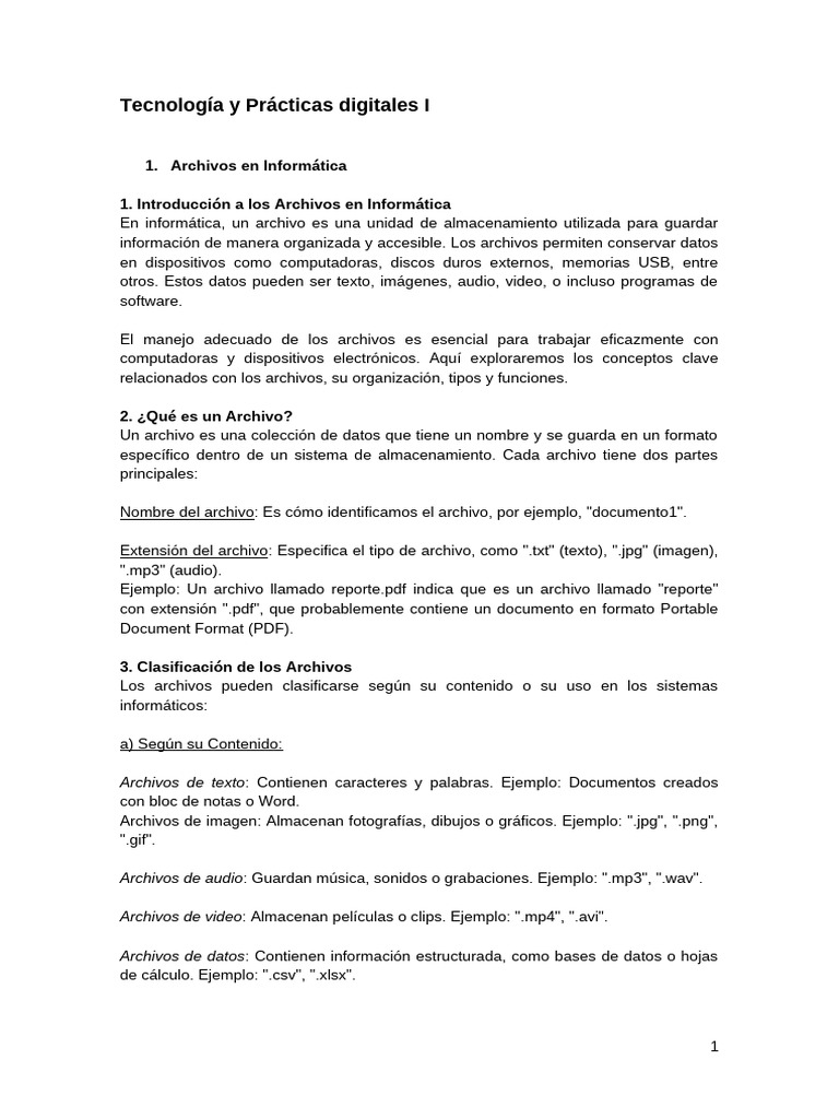 Archivos en Informática: Guía Completa | PDF | Archivo de computadora ...