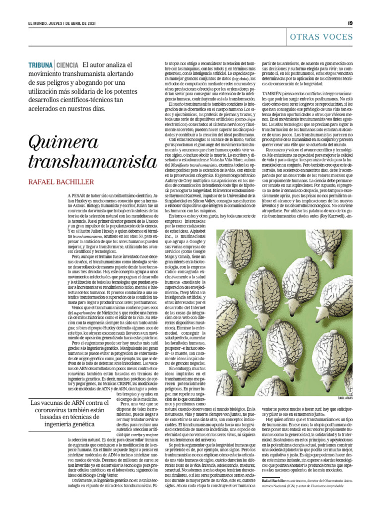 Quimera transhumanista | PDF | Transhumanismo | Biología