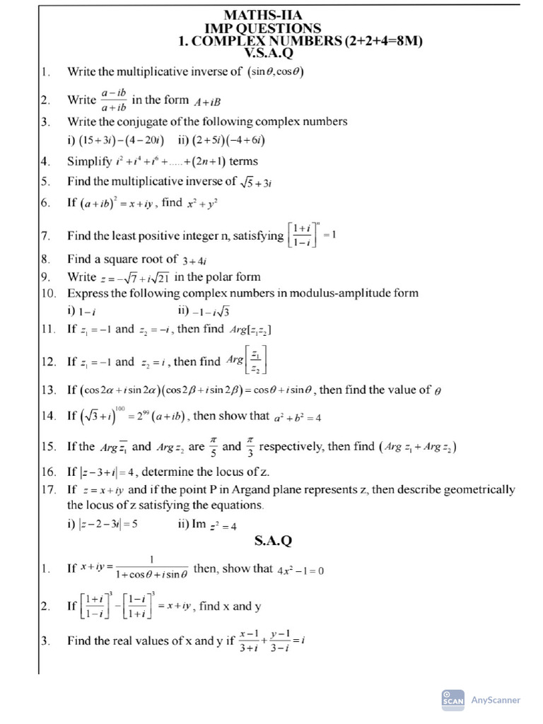 Maths - Iia Final Exam | PDF