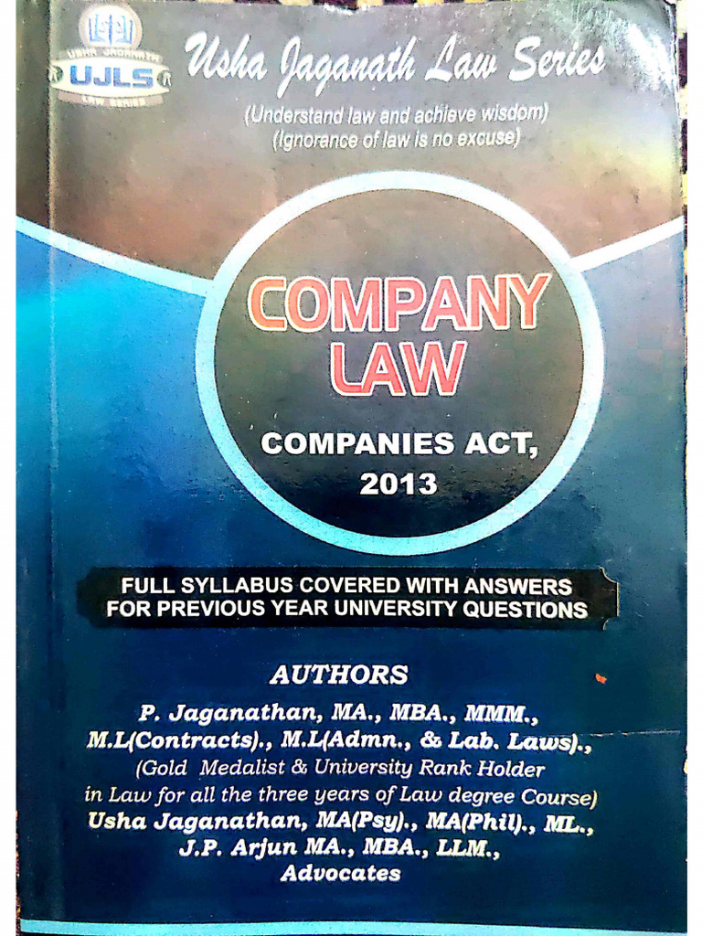Company Law Usha Jaganathan Guide | PDF