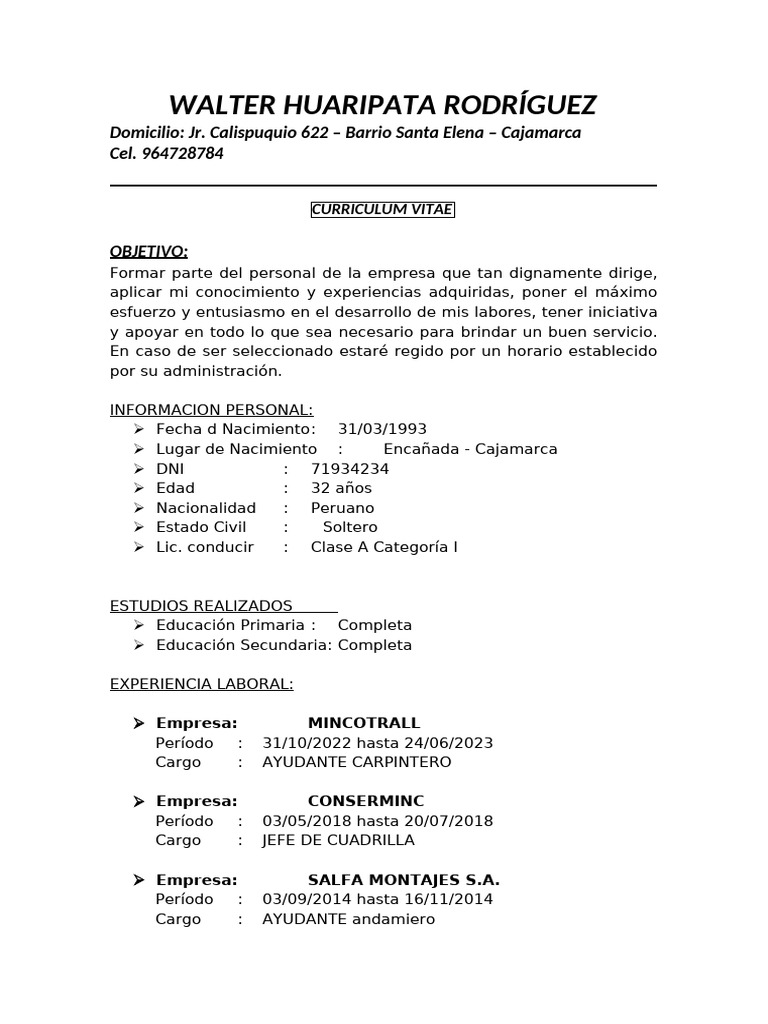 Curriculum WALTER | PDF