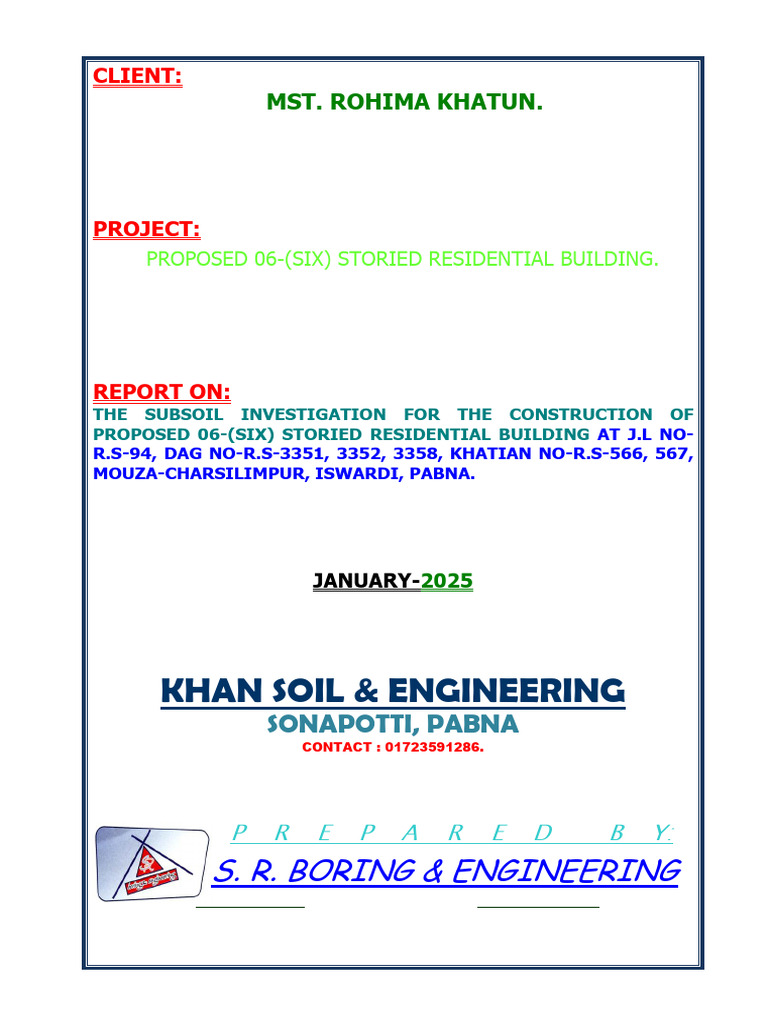 Soil test report of a 6 storied building_ | PDF | Deep Foundation | Soil