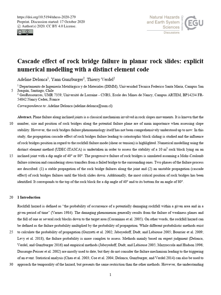 Rock Bridge Failure in Planar Slides | PDF | Fracture | Mechanical ...