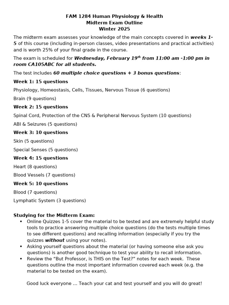 Midterm Exam Outline w25 | PDF