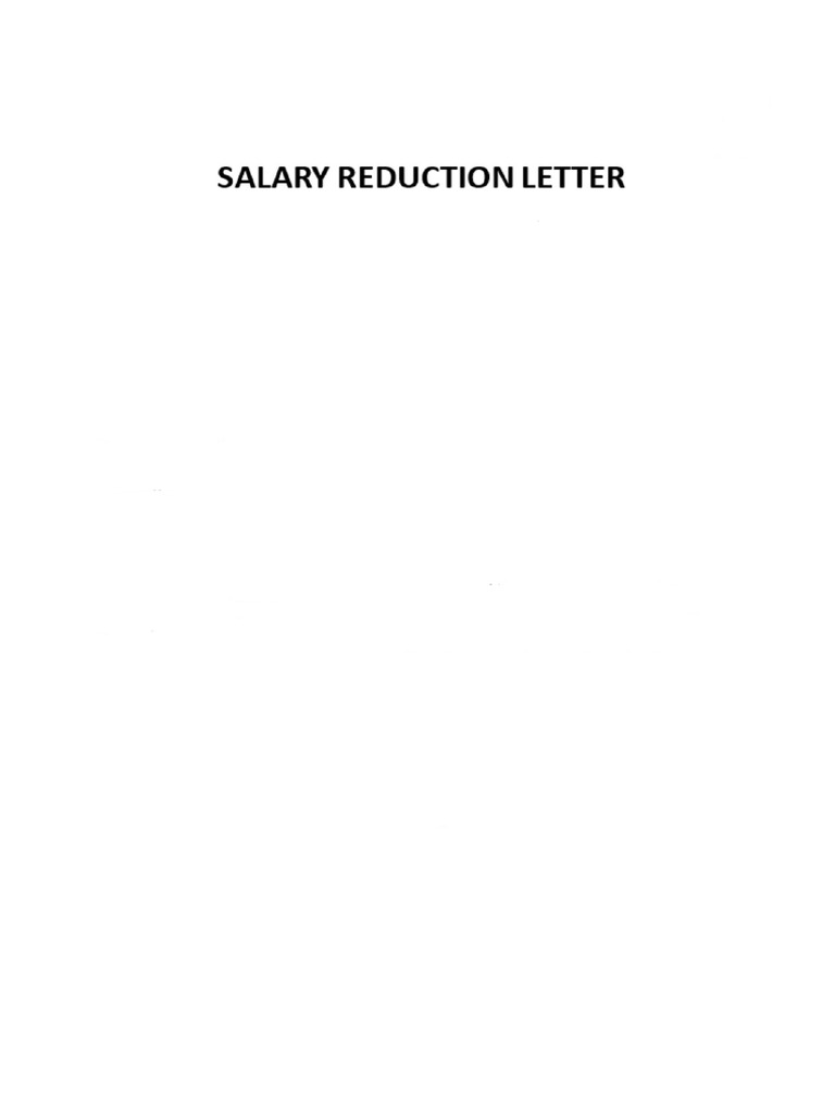 Reduction Salary Letter Kathy | PDF