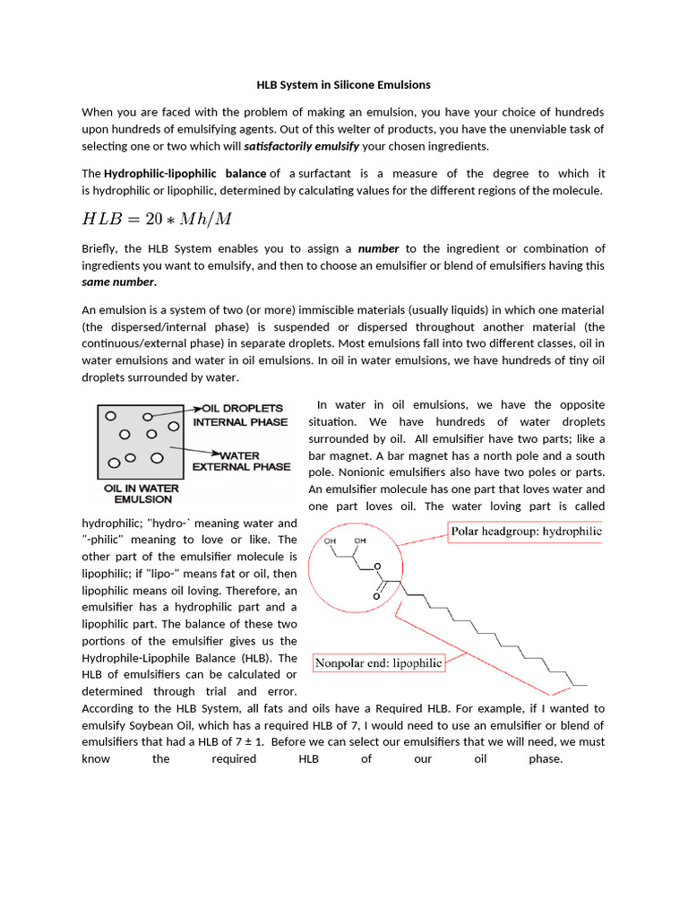 HLB System Article - English | PDF | Emulsion | Surfactant