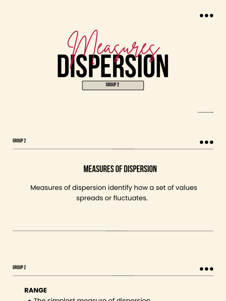 Measures of Dispersion Presentation | PDF | Statistical Dispersion ...