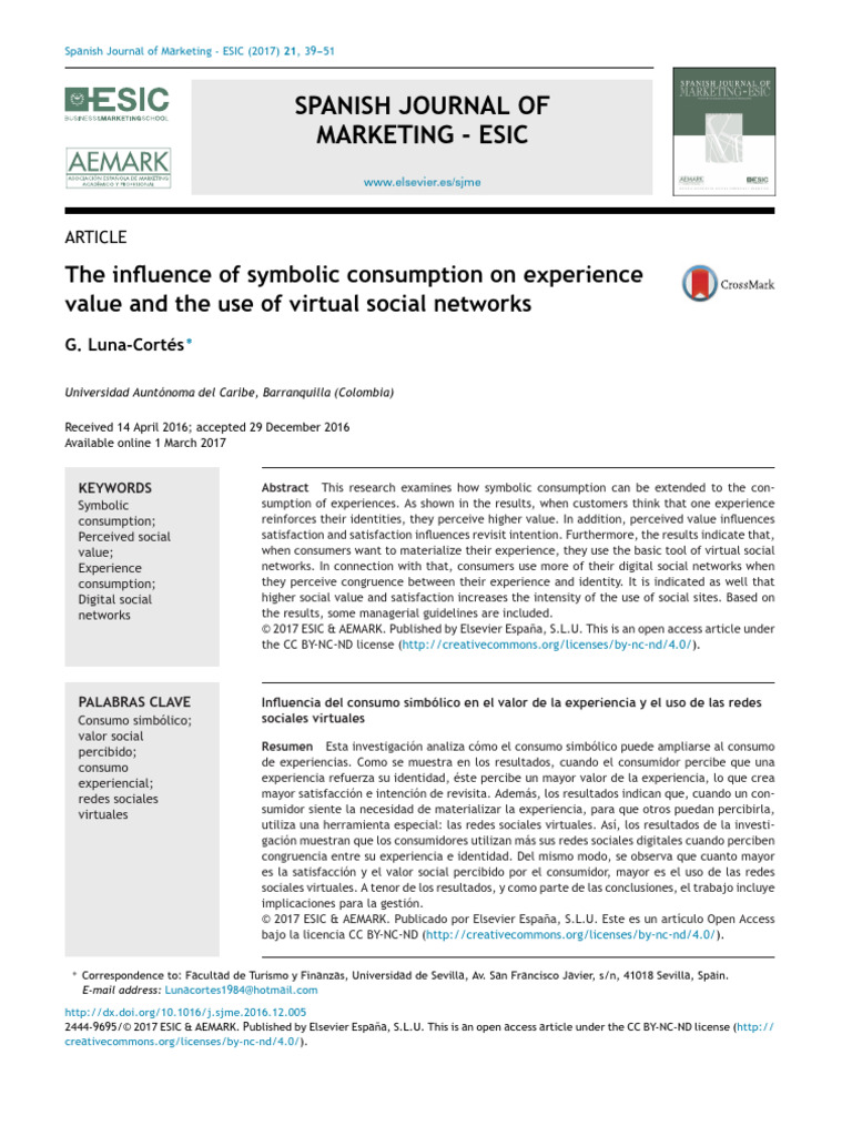 The-influence-of-symbolic-consumption-on-experience-_2017_Spanish ...