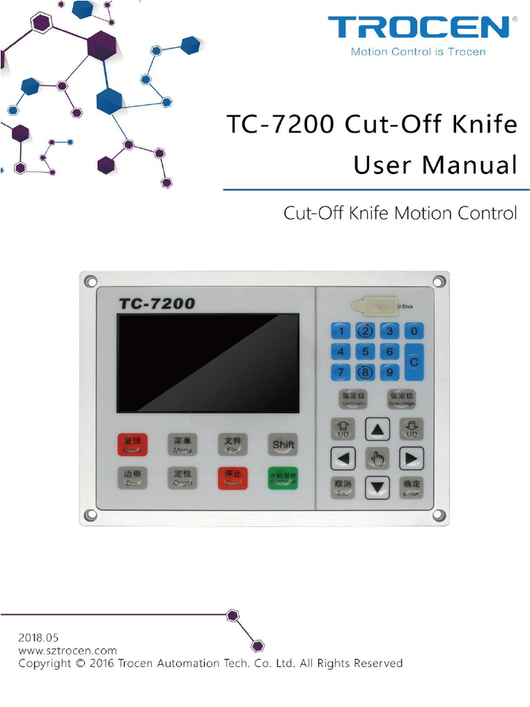 TC-7200 Motion Control User Manual | PDF | Menu (Computing) | Cursor (User Interface)