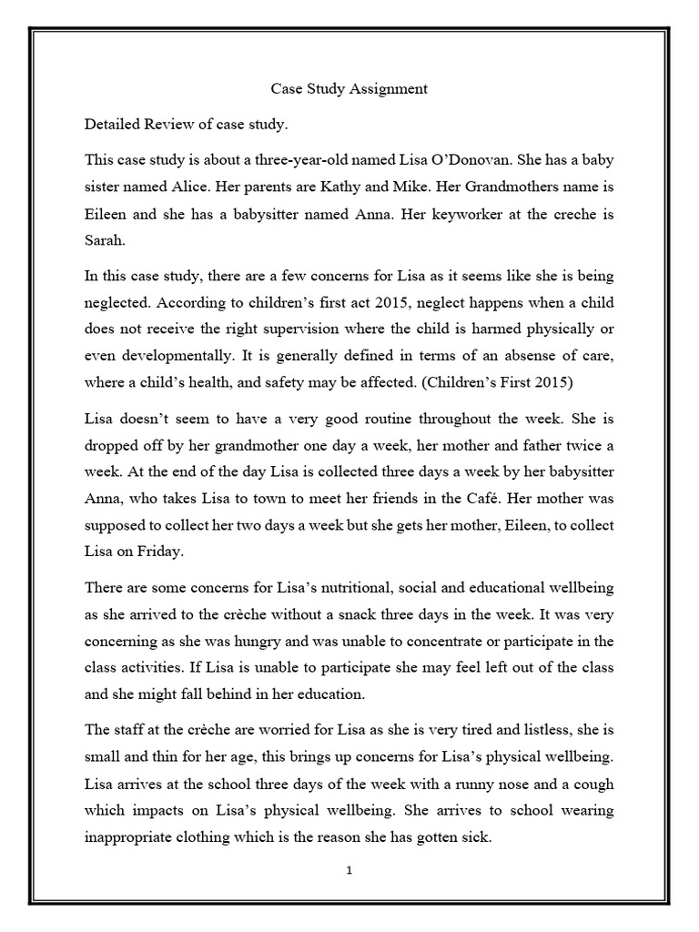 Case Study Assignment 1 FULL ASSIGNMENT | PDF | Child Protection | Social Work