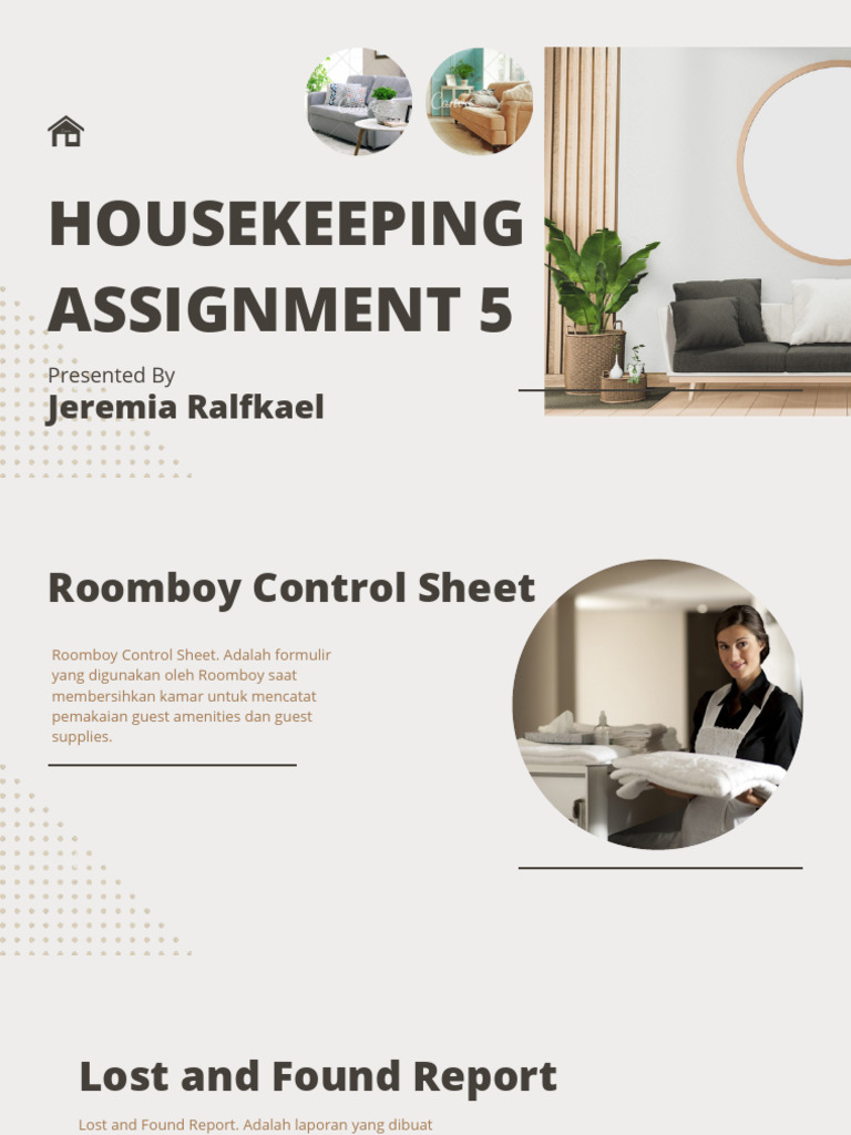 Housekeeping Assignment 5 | PDF