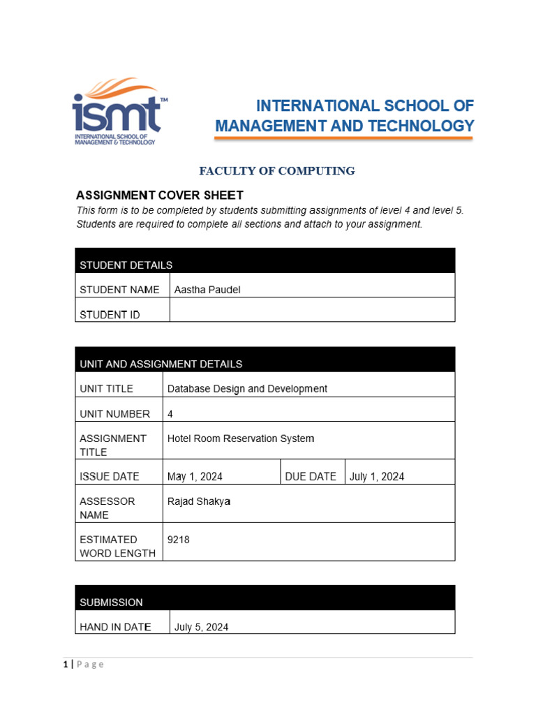 Aastha Paudel - Database Design and Development A1 | PDF | Databases | Relational Database