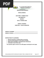 Grade 5 Natural Science Term 1 Test | PDF | Plants | Foods