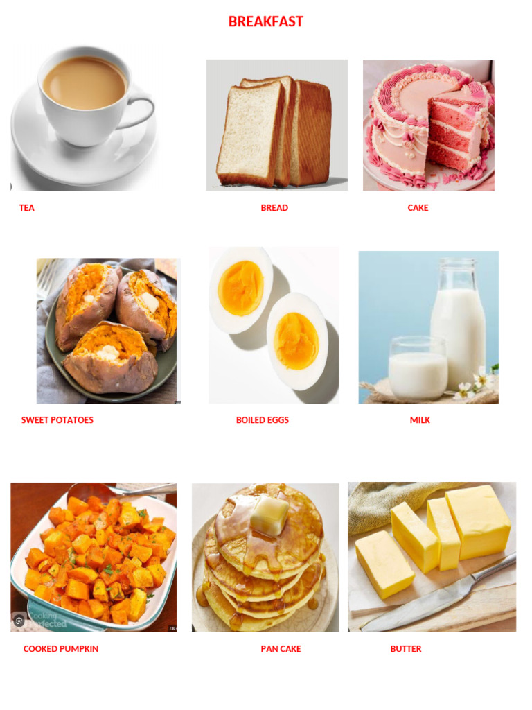 Breakfast Menu: Tea, Eggs, and More | PDF