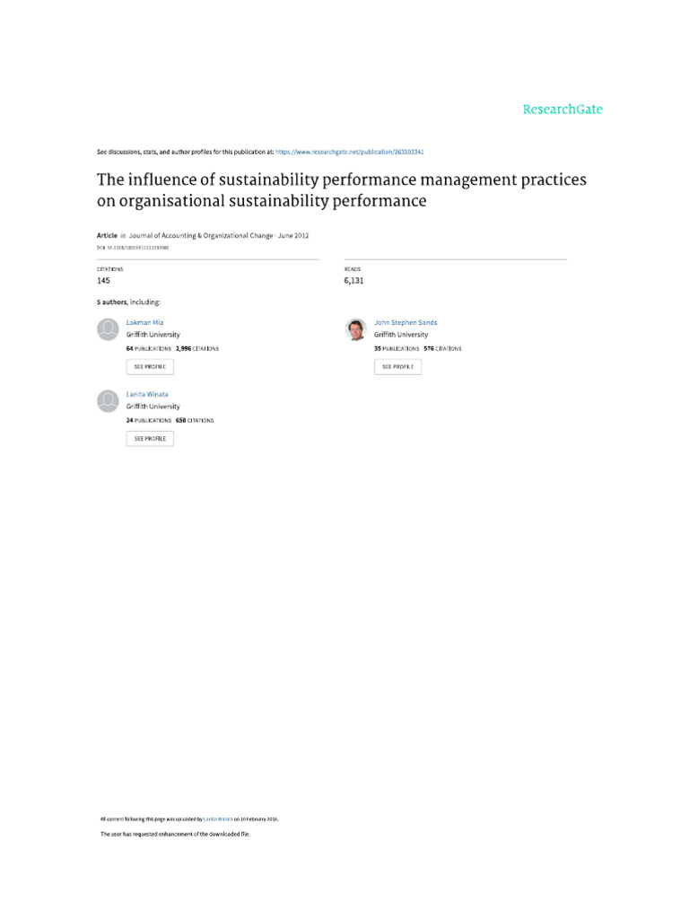 Corporate Sustainability Performance | PDF